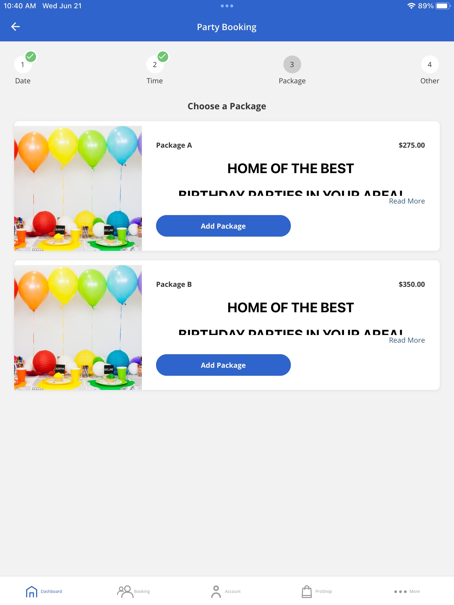 How Do I Create A Party Booking In The Mobile Branded App IClassPro