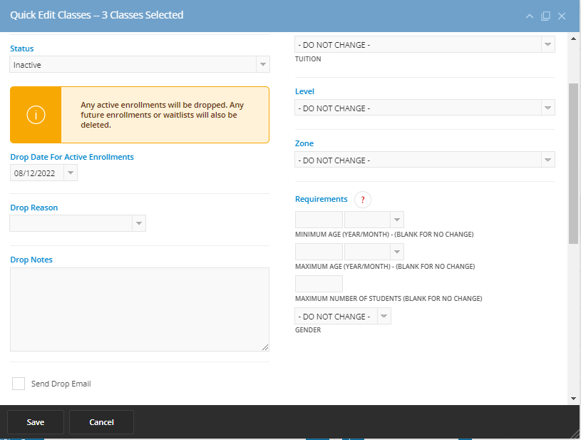 How Do I Make a Class Inactive? – iClassPro Support